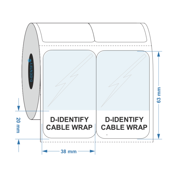 Laminated Cable Labels 38x63mm – Durable Wire ID Tags